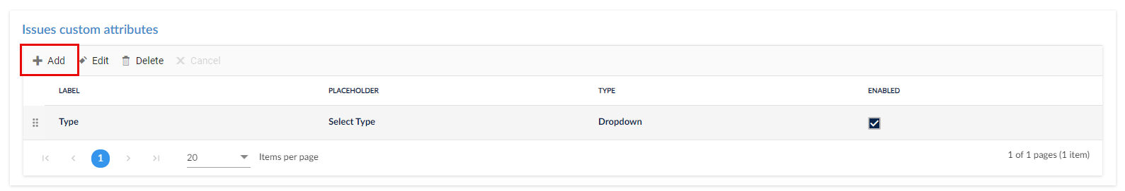 Custom fields for issues and incidents